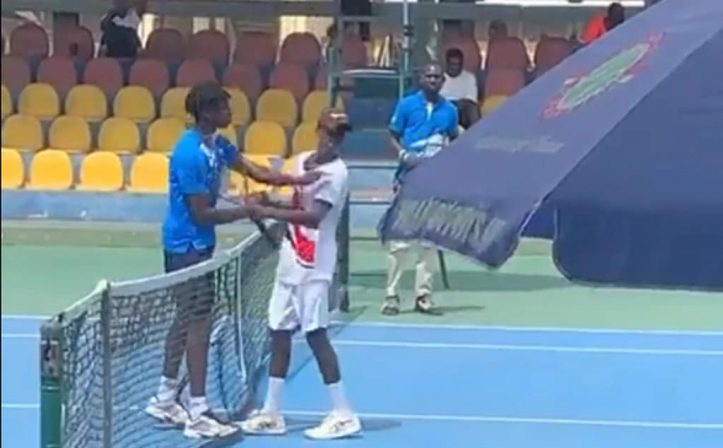 Losing French tennis player slaps his Ghanaian rival